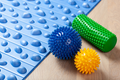 Massage Rubber Balls Balance Cushion Mat And Roller For Self Massage
