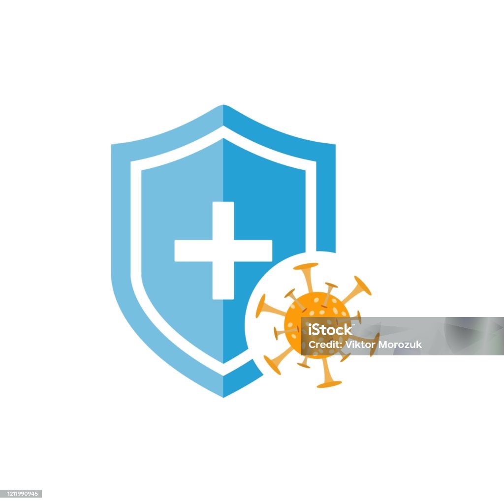 Immune System Vector Icon Logo Protection Against Bacteria Health