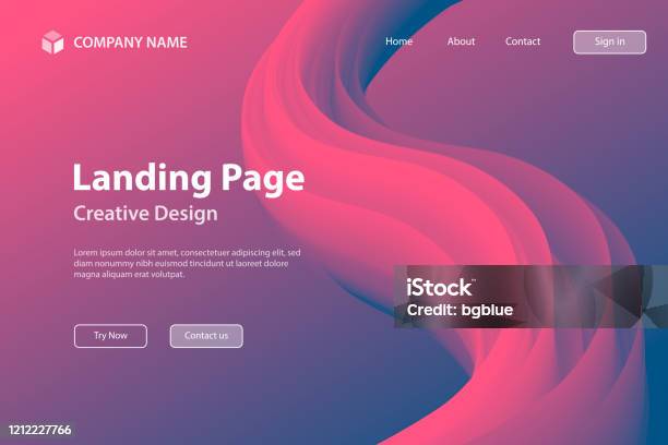 Template Halaman Arahan Desain Abstrak Fluid Pada Latar Belakang