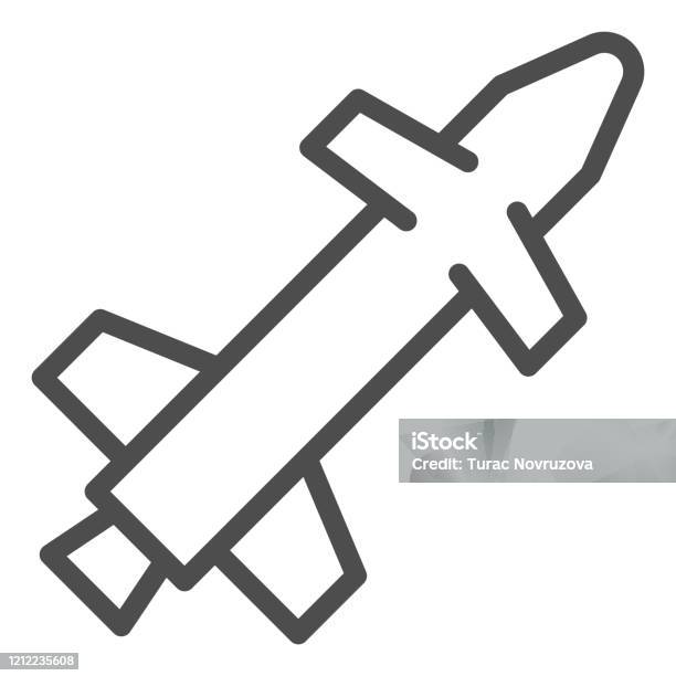 Icône De La Ligne De Fusée Aérienne Tomahawk Symbole Darme De Missile