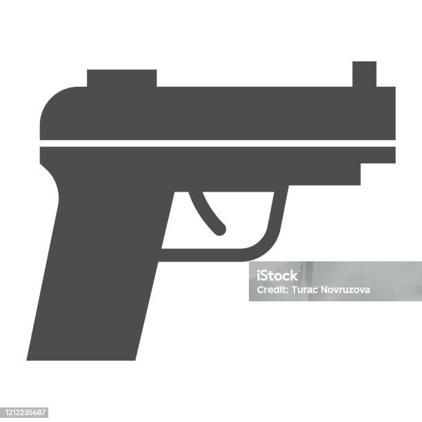 Icône Solide De Pistolet Arme À Feu Ou Arme De Poing Symbole Darme De