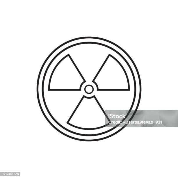 Icône De Ligne Radioactive Noire Isolée Sur Fond Blanc Symbole Toxique