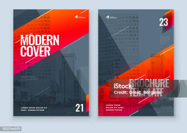 Desain Brosur Templat Sampul A4 Untuk Brosur Laporan Katalog Majalah