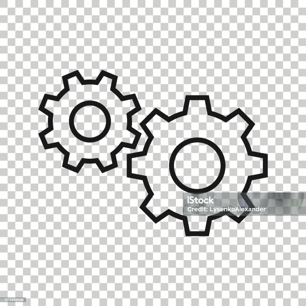 Zahnradvektorsymbol Im Flachen Stil Zahnradillustration Auf Weißem ... Zahnradvektorsymbol Im Flachen Stil Zahnradillustration Auf Weißem ...