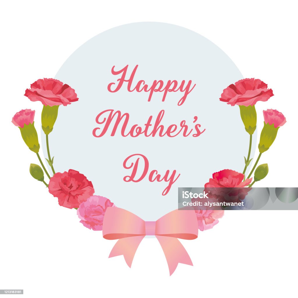 Mothers Day Carnation Flower Frame Stock Illustration Download Image