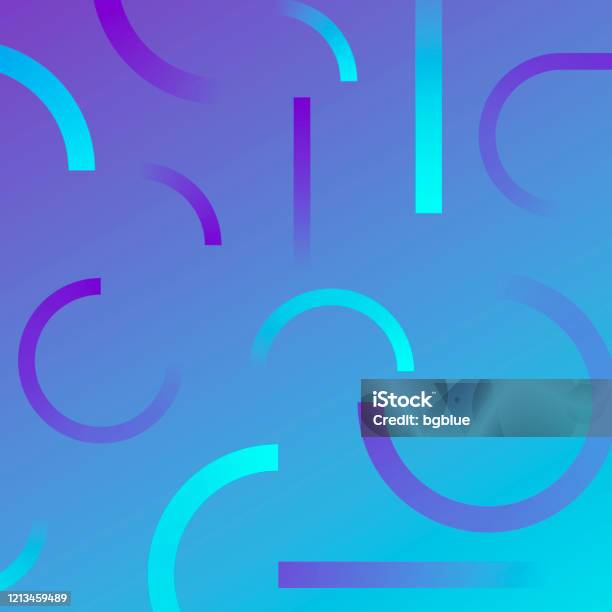 Desain Abstrak Dengan Bentuk Geometris Trendy Blue Gradient Ilustrasi