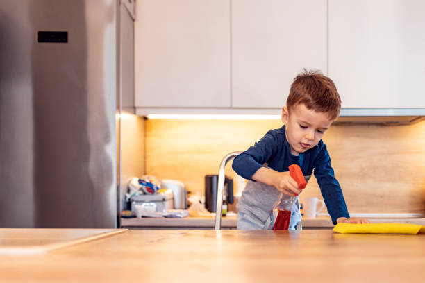 Free Stock Photo of Cute boy at home cleaning | Download Free Images ...
