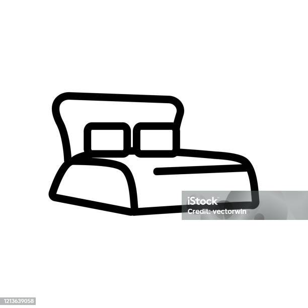 Vektor Ikon Tempat Tidur Ilustrasi Simbol Kontur Terisolasi Ilustrasi