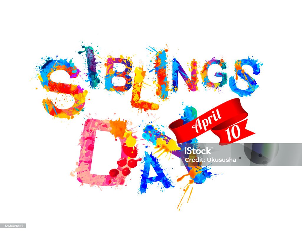 Siblings Day April 10 Congratulation Card Stock Illustration Download