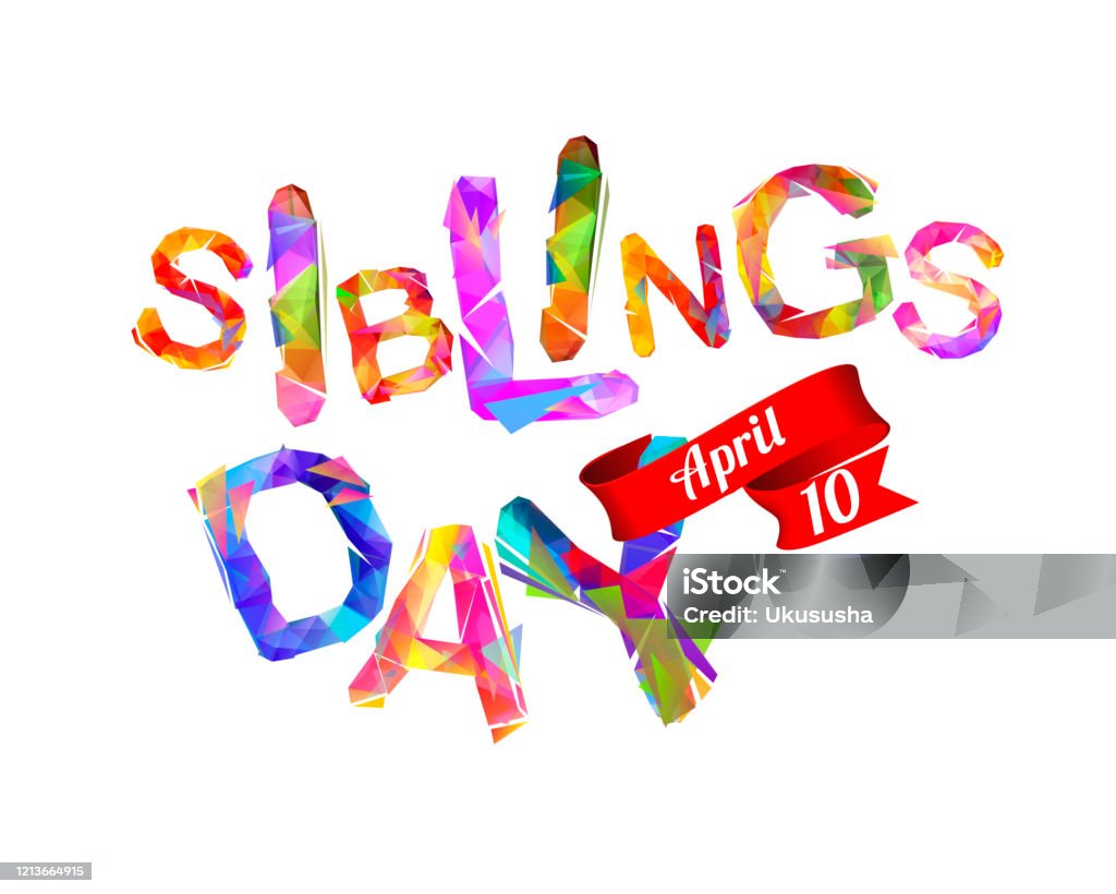 Siblings Day April 10 Congratulation Card Stock Illustration Download