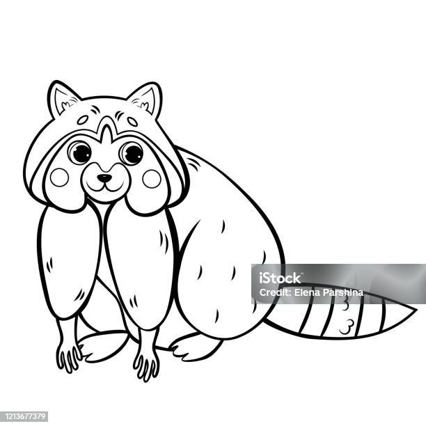 Stock Ilustrace Omalovánky Obrysu Stránky Roztomilé Kreslené Mýval