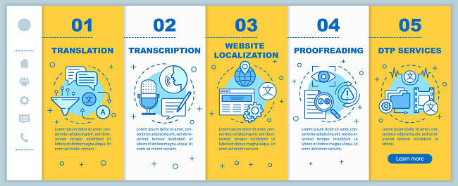 Layanan Teks Orientasi Halaman Web Seluler Vektor Template Terjemahan