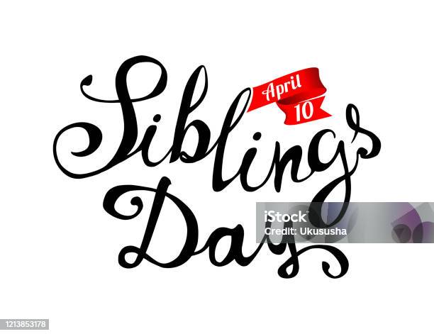 Siblings Day April 10 Congratulation Card Stock Illustration Download