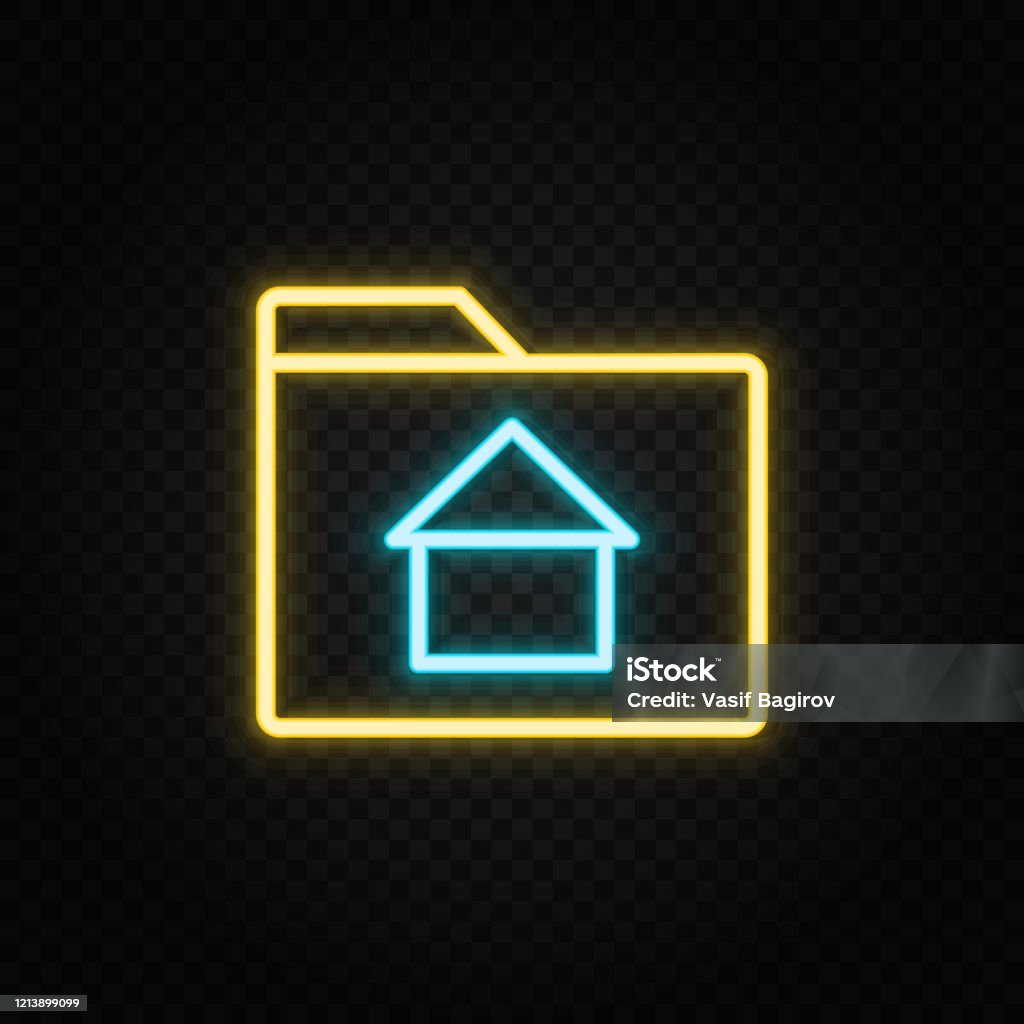 Ilustración de Carpeta Casa Icono De Neón De La Casa Icono Vectorial De ... Ilustración de Carpeta Casa Icono De Neón De La Casa Icono Vectorial De ...
