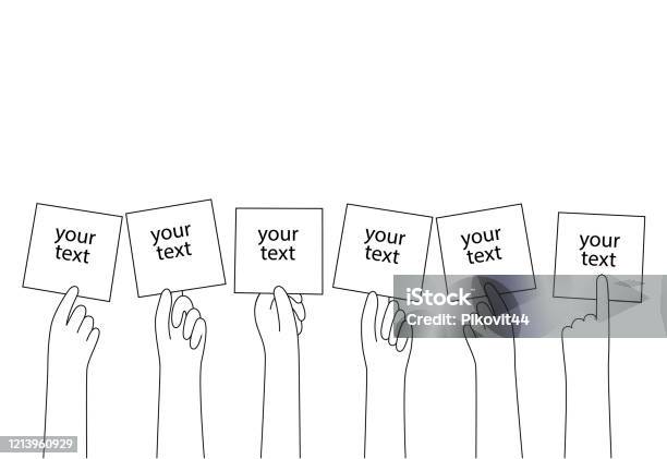 Hand Holding Empty Sign Stock Illustration Download Image Now Sign