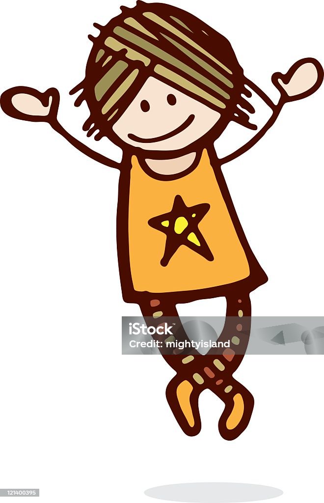 Happy Girl Stock Illustration Download Image Now Adult Cartoon Color Image Istock
