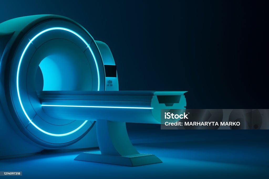 Mesin Mri Mesin Pencitraan Resonansi Magnetik Pada Latar Belakang Biru ... Mesin Mri Mesin Pencitraan Resonansi Magnetik Pada Latar Belakang Biru ...