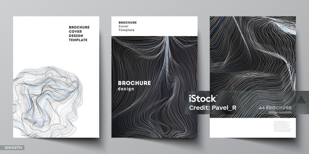 Tata Letak Vektor Format A4 Template Desain Mockups Sampul Modern Untuk