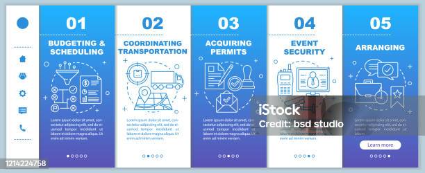 Perencanaan Acara Orientasi Halaman Web Seluler Vektor Template