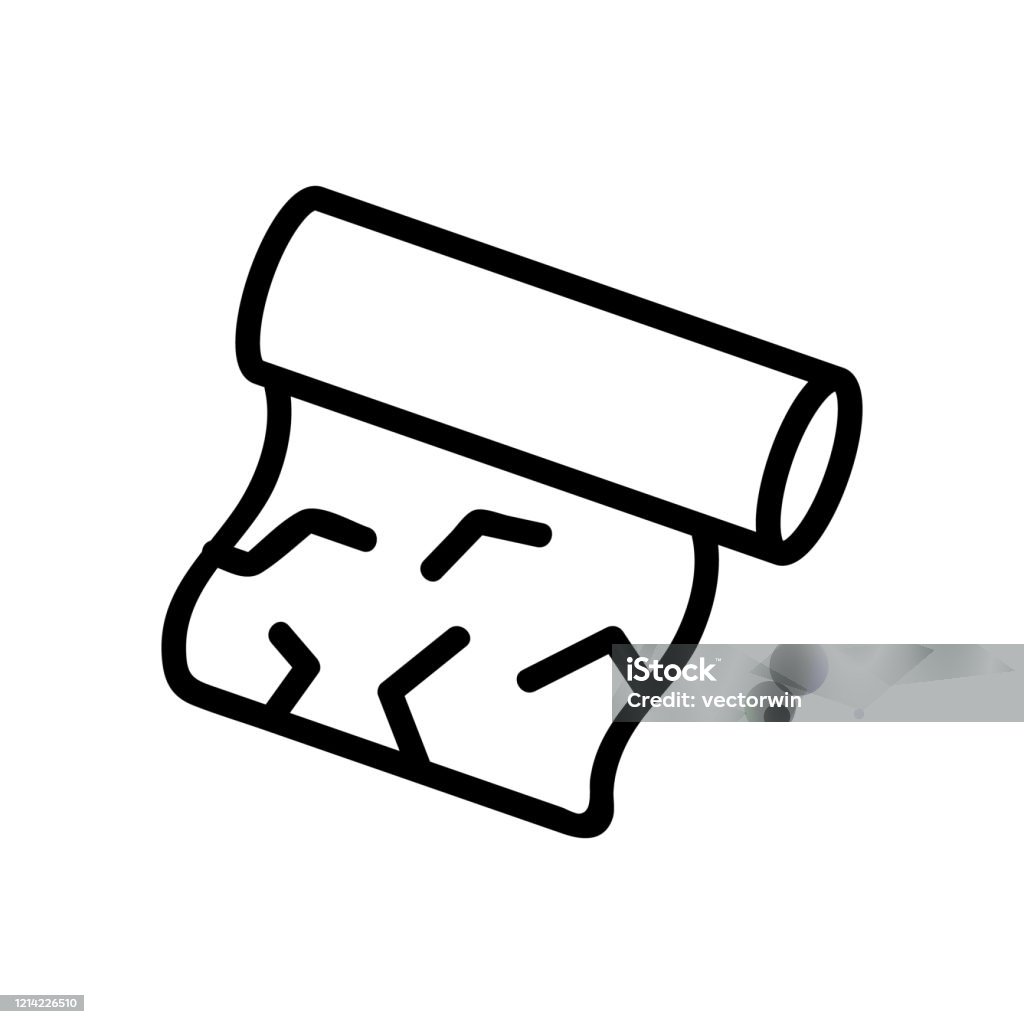 Rouleau De Papier Daluminium Illustration De Contour De Contour De