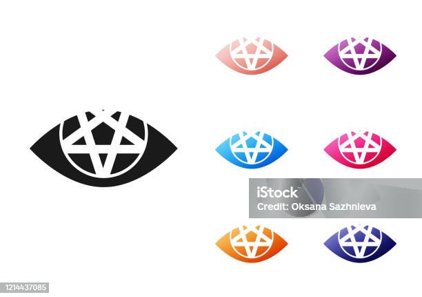 Icône De Pentagram Noir Isolée Sur Le Fond Blanc Symbole Détoile