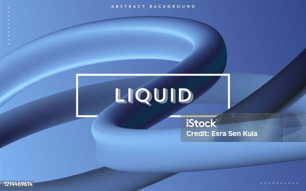 Template Desain Cair Abstrak Trendi Dengan Bentuk Aliran 3d Ilustrasi
