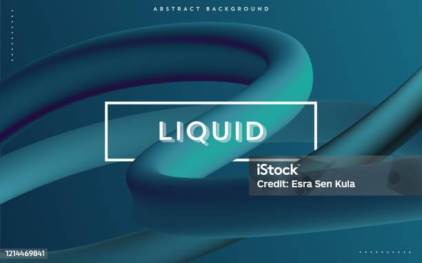 Template Desain Cair Abstrak Trendi Dengan Bentuk Aliran 3d Ilustrasi