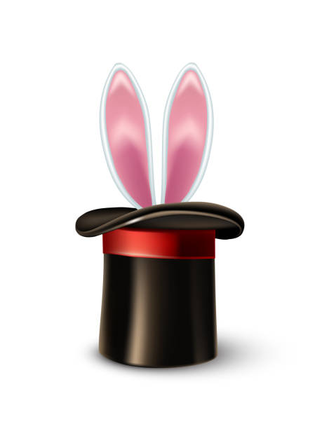 White Magician Rabbit Illustrations Royalty Free Vector Graphics