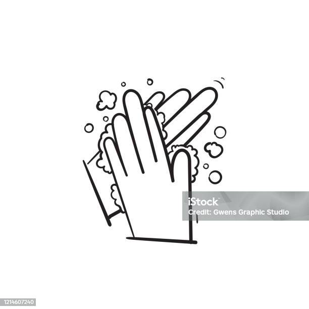Doodle Main Dessinée À La Main Symbole Dillustration De Main Vecteurs