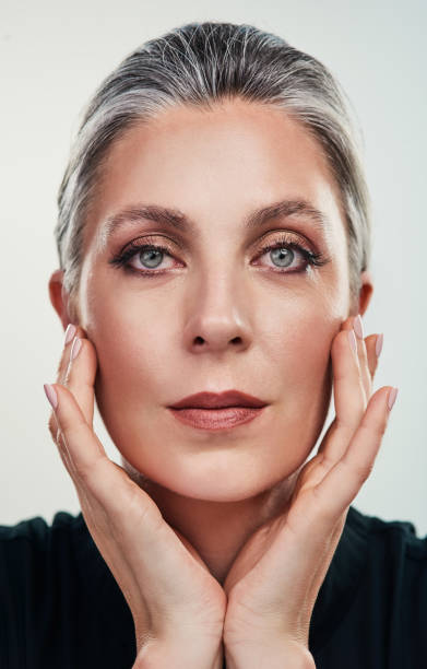 120 Aging Gracefully Beautiful Mature Woman With Silver Hair Portrait
