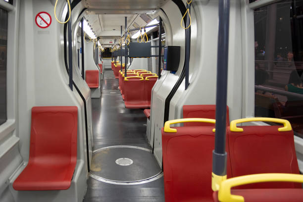 Free Stock Photo of Empty subway train interior with red seats ...