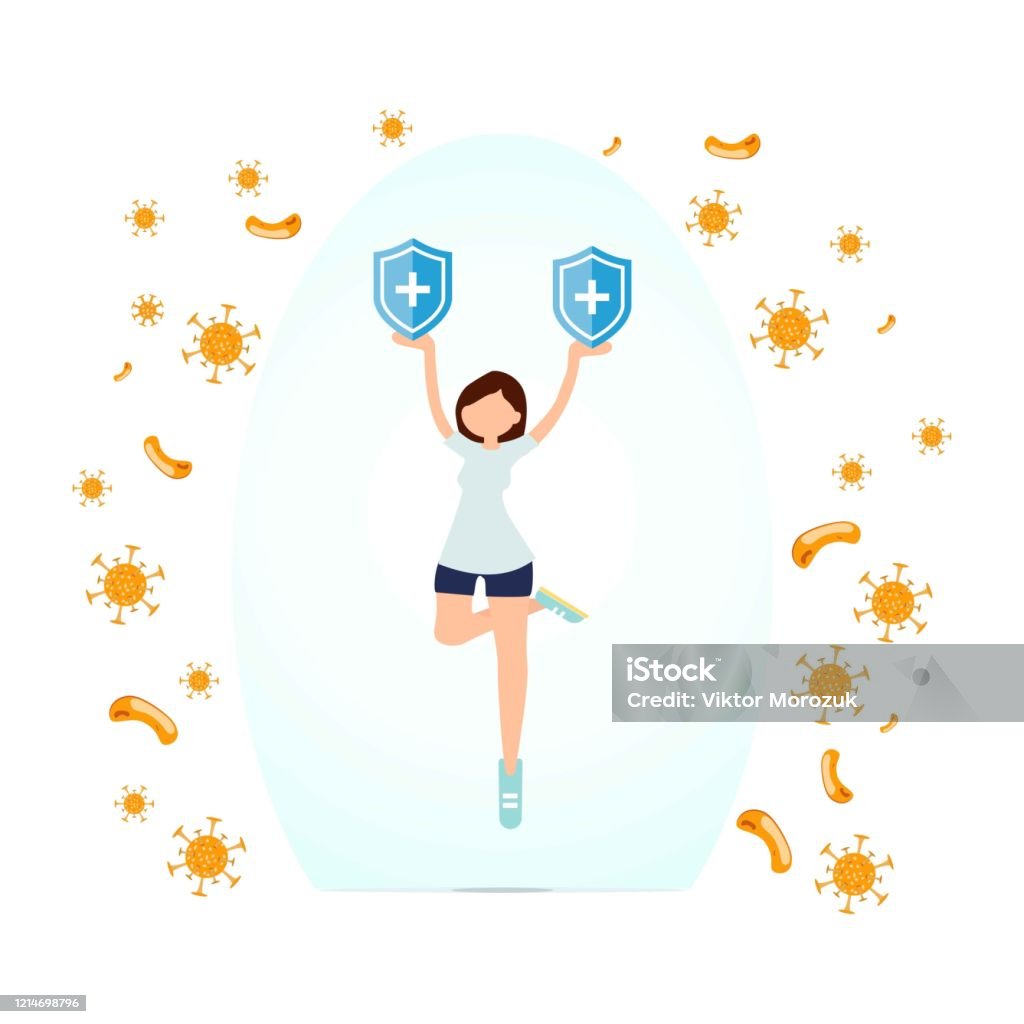 Immune System Vector Icon Logo Bacterial Health Virus Protection
