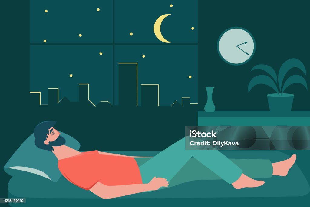 Man Insomniac Stock Illustration Download Image Now Insomnia Men