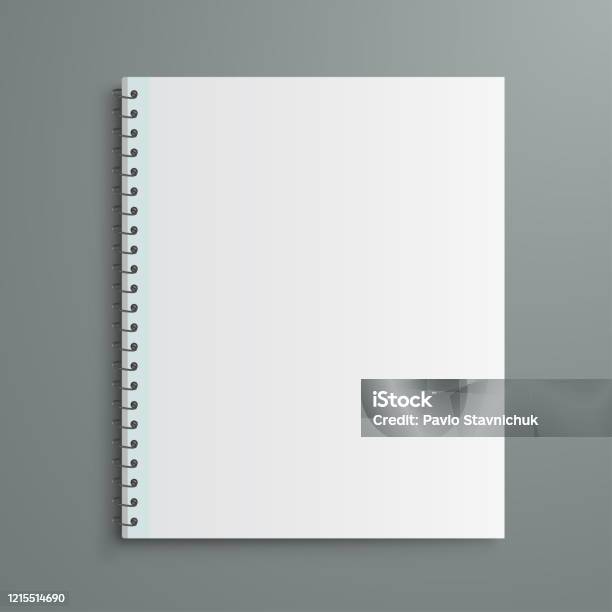 Notebook Kosong Spiral Realistis Penutup Copybook Template Dengan