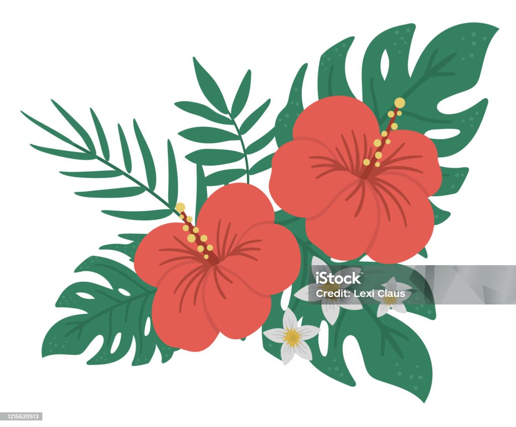 Red Hibiscus Flower Clip Art