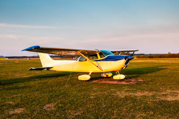 Free Stock Photo of Small Plane Parked on Grass Field | Download Free ...