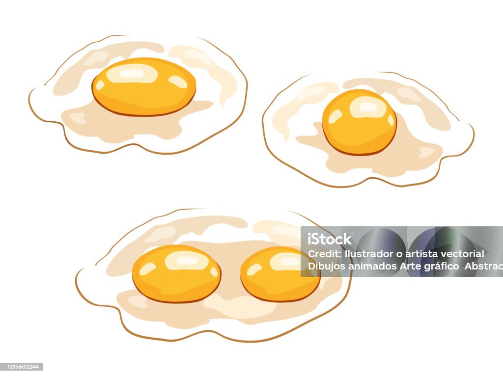 Fried Egg Set Fast Food Cooking Lunch Dinner Or Breakfast Natural