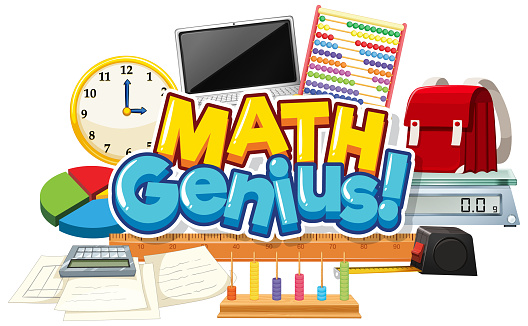 Desain Font Untuk Jenius Matematika Kata Dengan Item Sekolah Ilustrasi ... Desain Font Untuk Jenius Matematika Kata Dengan Item Sekolah Ilustrasi ...