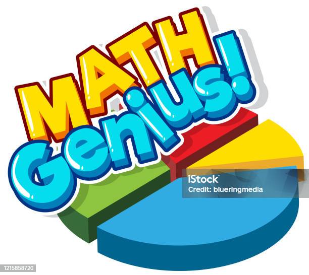 Desain Font Untuk Jenius Matematika Kata Dengan Piechart Ilustrasi Stok ... Desain Font Untuk Jenius Matematika Kata Dengan Piechart Ilustrasi Stok ...
