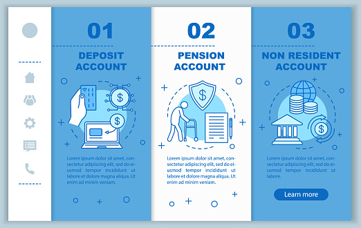 Deposit Onboarding Halaman Web Seluler Vektor Template Layanan