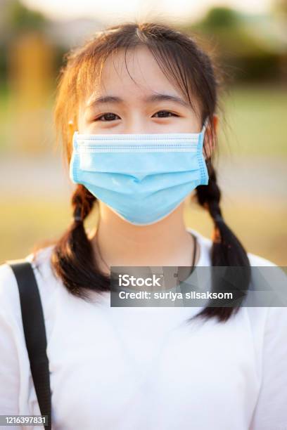 Potret Remaja Asia Mengenakan Masker Perlindungan Berdiri Di Luar ... Potret Remaja Asia Mengenakan Masker Perlindungan Berdiri Di Luar ...