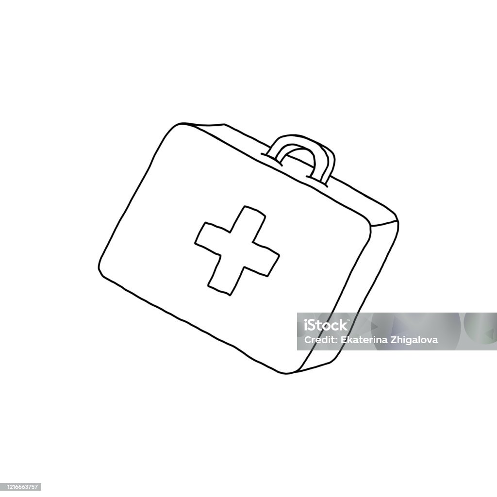 Erstehilfekit Handgezeichnet Umriss Doodlesymbol Erstehilfemedikamente ... Erstehilfekit Handgezeichnet Umriss Doodlesymbol Erstehilfemedikamente ...