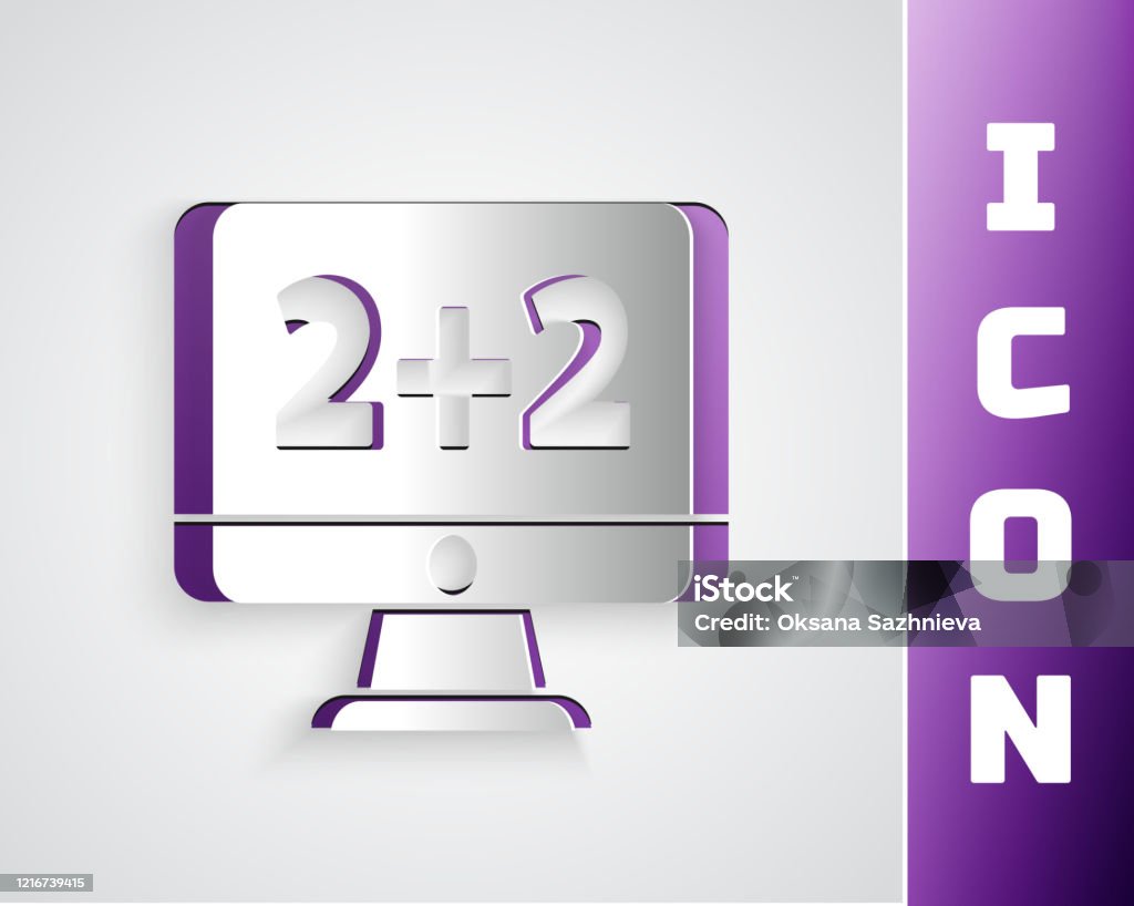 Kertas Memotong Sistem Matematika Solusi Persamaan Pada Ikon Monitor