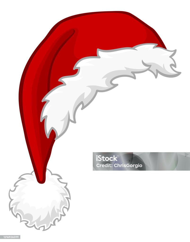 Santa Hat Christmas Cartoon Design Element Stock Illustration