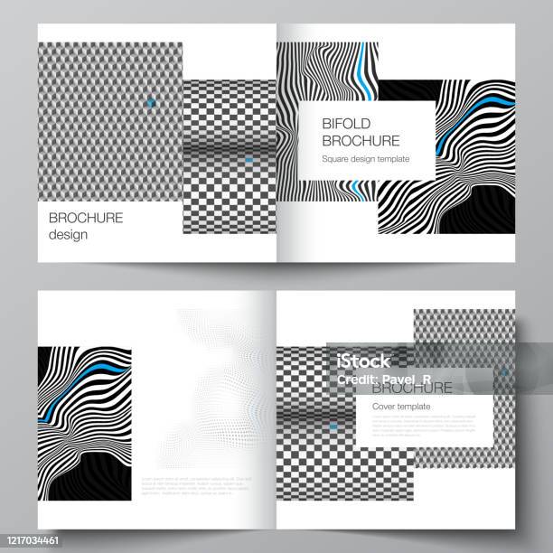Tata Letak Ilustrasi Vektor Dari Dua Templat Sampul Untuk Brosur Bifold