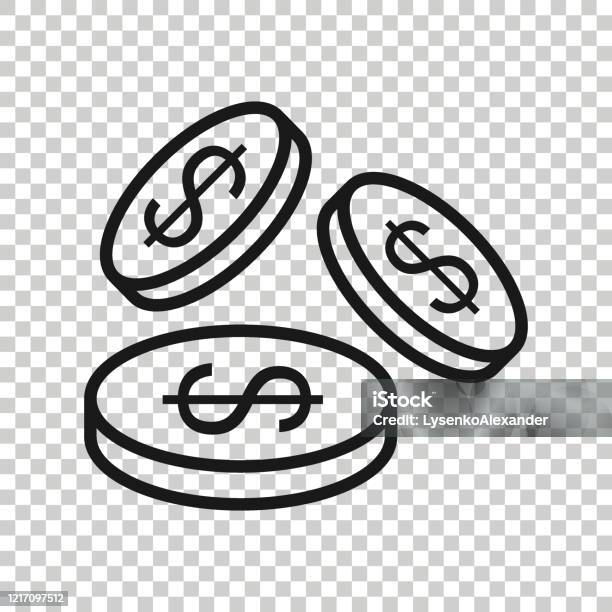 Icône De Pile De Pièces Dans Le Modèle Plat Illustration Vectorielle De