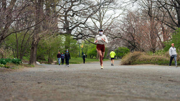 Free Stock Photo of Runner wearing a mask on a path | Download Free ...