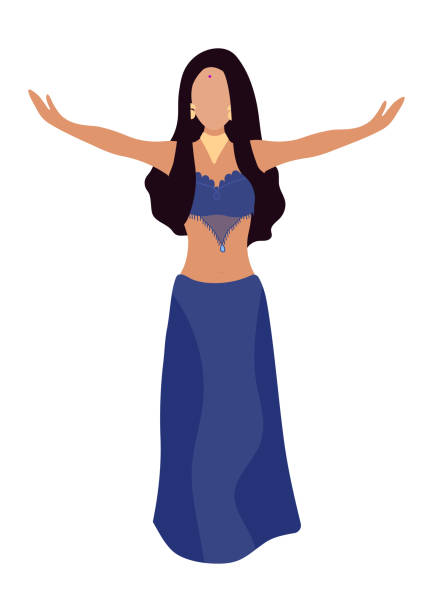 60 Poses Belly Dance Stock Illustrations Royalty Free Vector Graphics