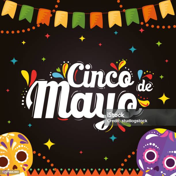 Crânes Mexicains Et Fanion De Bannière De La Conception Vectorielle