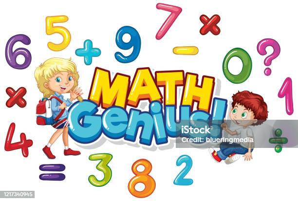 Desain Font Untuk Jenius Matematika Kata Dengan Anakanak Bahagia ... Desain Font Untuk Jenius Matematika Kata Dengan Anakanak Bahagia ...